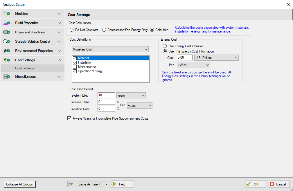 Compressed Air System - Cost