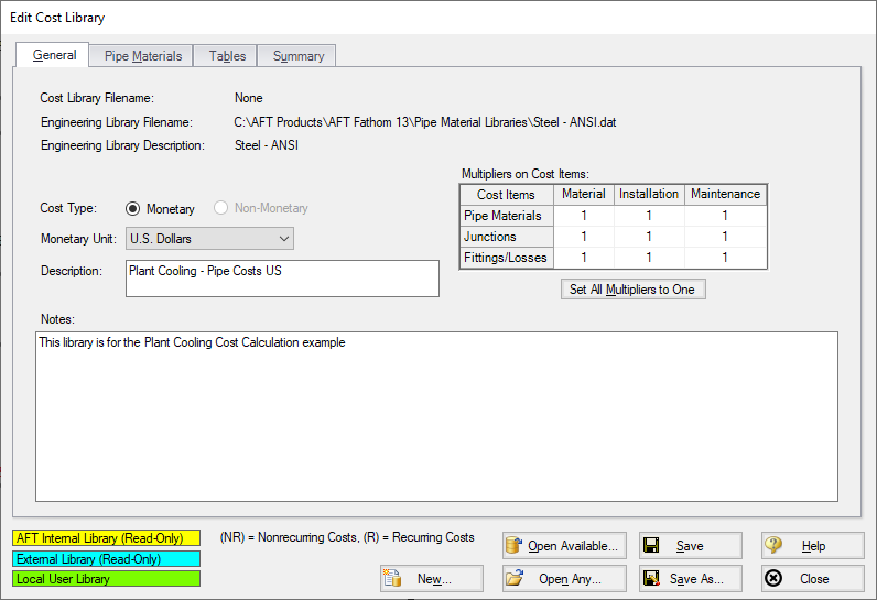 Plant Cooling Cost Calculation