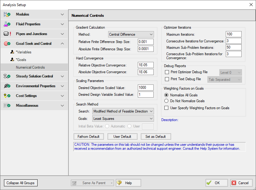 Numerical Controls Panel