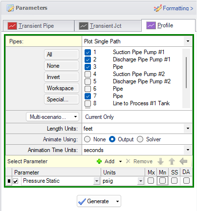 Pump Startup with Event Transients