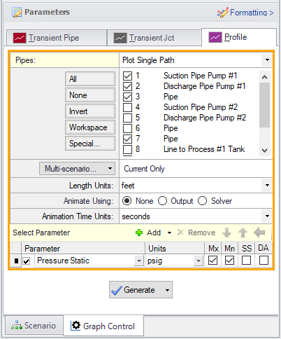 Pump Startup with Event Transients