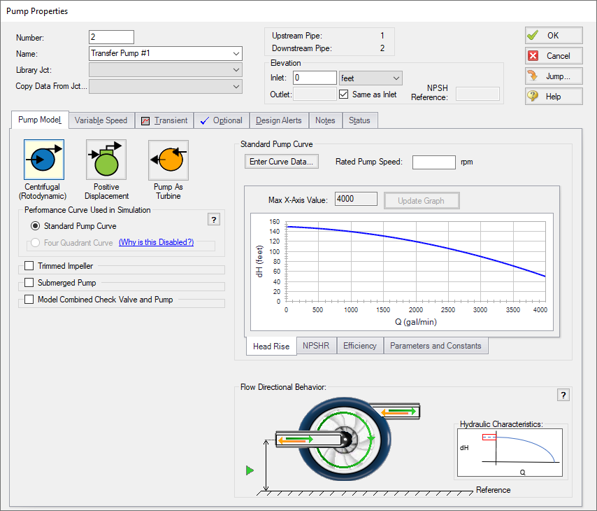 Pump Startup with Event Transients