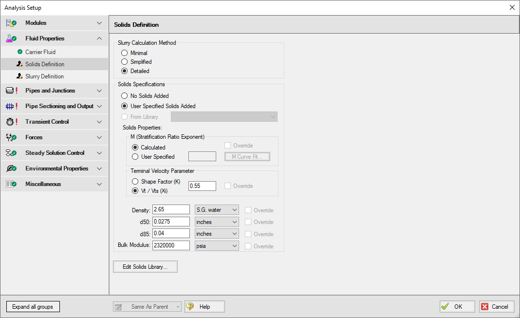 Pipe Sizing for Sand Transfer - SSL