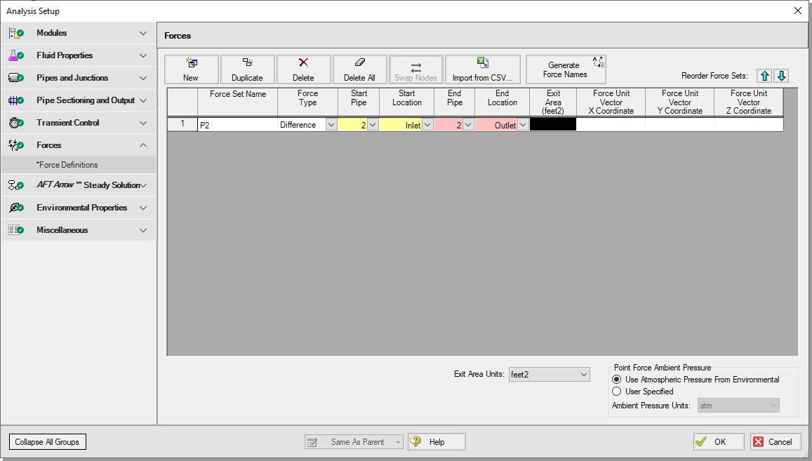 Pipe Forces from Turbine Shutdown Example