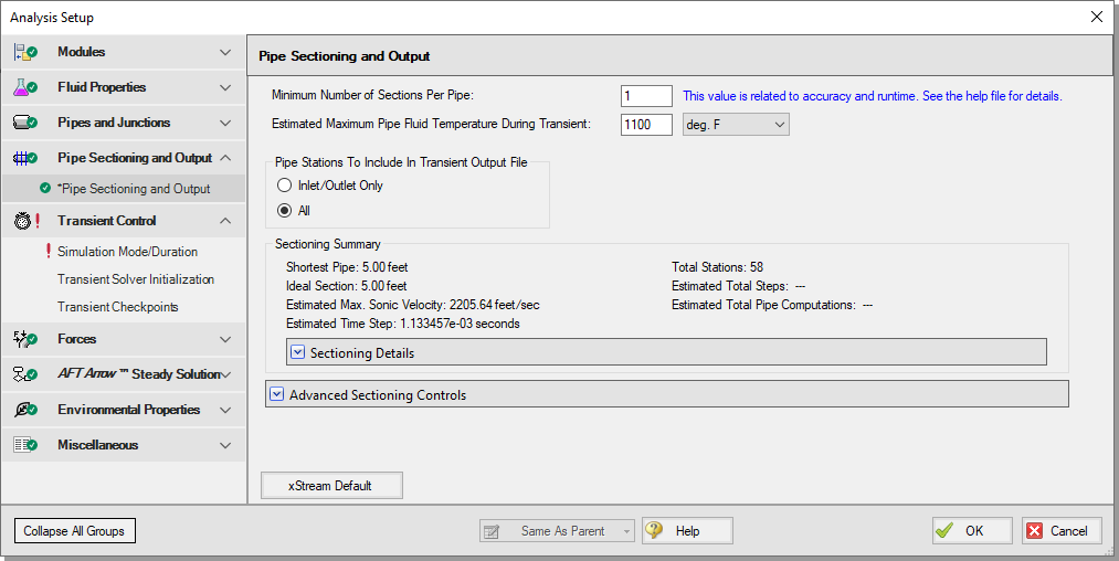 Pipe Forces from Turbine Shutdown Example
