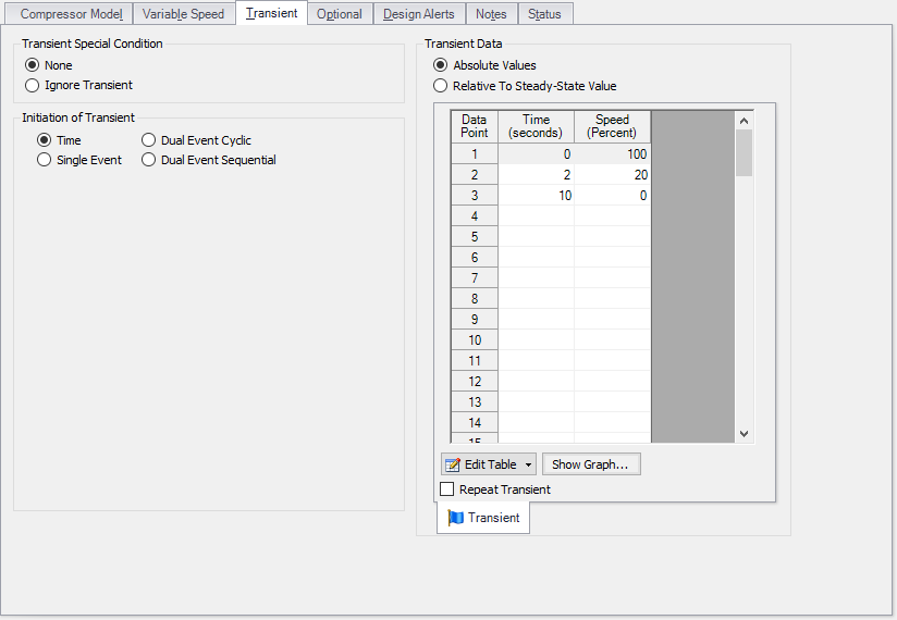 Transient - Speed vs. Time